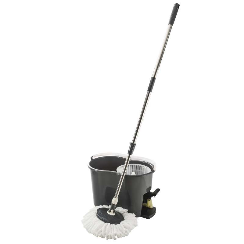 Balai magique microfibre gris avec pédale d'essorage - Provence Outillage