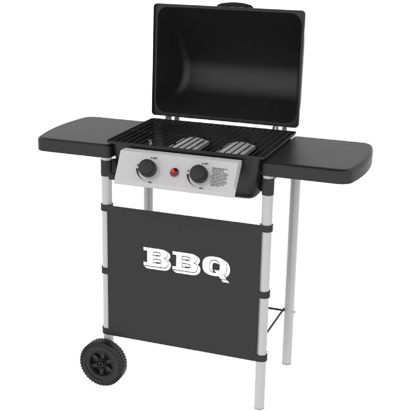 Barbecue à gaz 2 brûleurs inox Silver Style 2500W - Provence Outillage