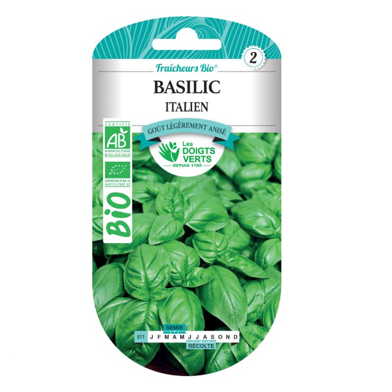 Graines Basilic italien BIO Les Doigts Verts - Provence Outillage