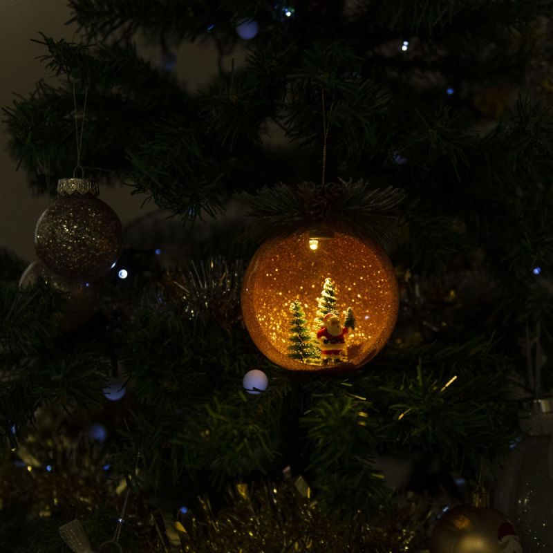 Boule Papa Noël lumineuse orange werka pro - Provence Outillage