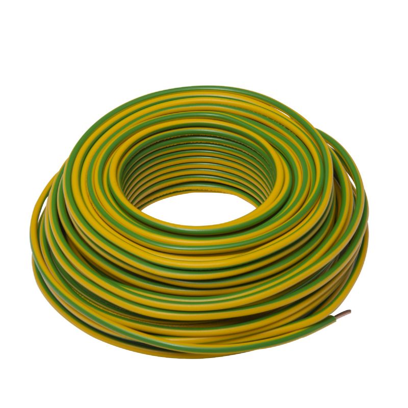 Câble électrique HO7V-U 2,5mm² Vert Jaune - 25m - Provence Outillage