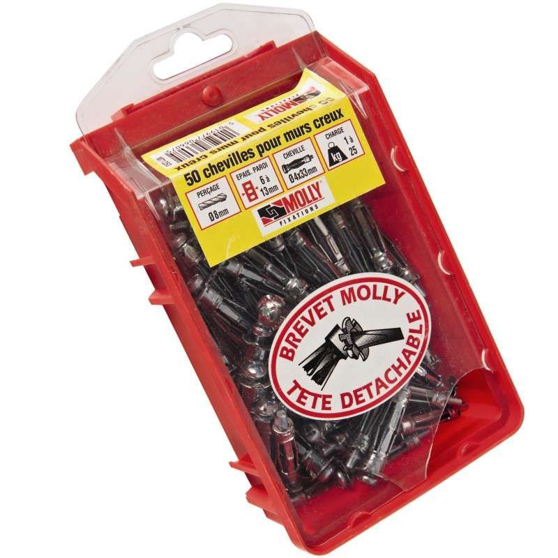 Boîte 50 chevilles Molly diamètre 4mm - Provence Outillage