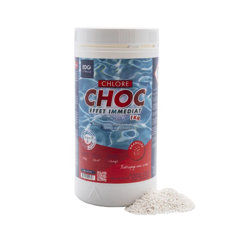 Chlore choc granulés 1 kg EDG by Aqualux - Provence Outillage