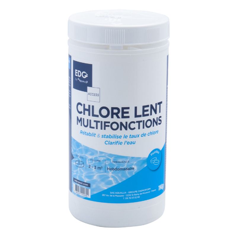 Chlore multifonction piscine 20g 1kg - Provence Outillage