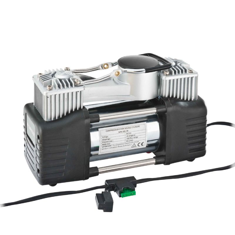 Compresseur double cylindre 10 bars avec manomètre - Provence Outillage