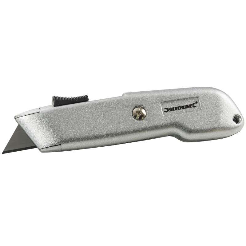 Cutter à lame auto rétractable de 14 cm Silverline - Provence Outillage