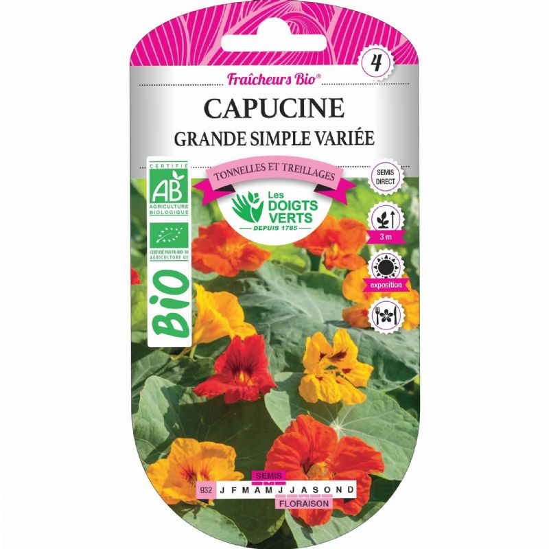 capucine grande variée BIO Les Doigts Verts - Provence Outillage