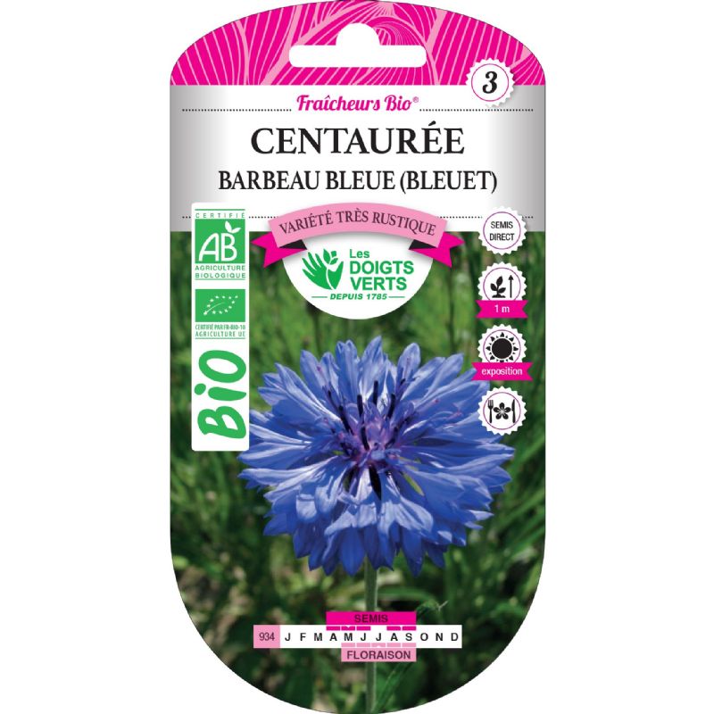 centaurée barbeau bleue (bleuet) BIO Les Doigts Verts - Provence Outillage