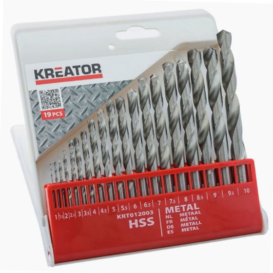 Coffret de 19 forets en métal de la marque Kreator - Provence Outillage