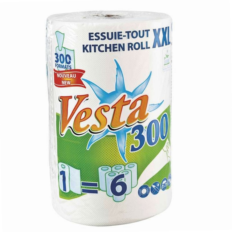 Rouleau essuie tout blanc 300 feuilles